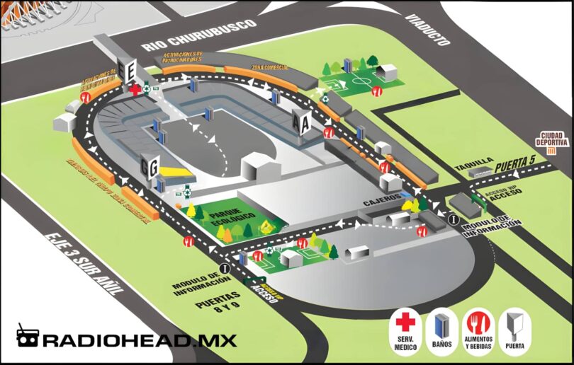Cómo llegar al Estadio GNP seguros - Radiohead México